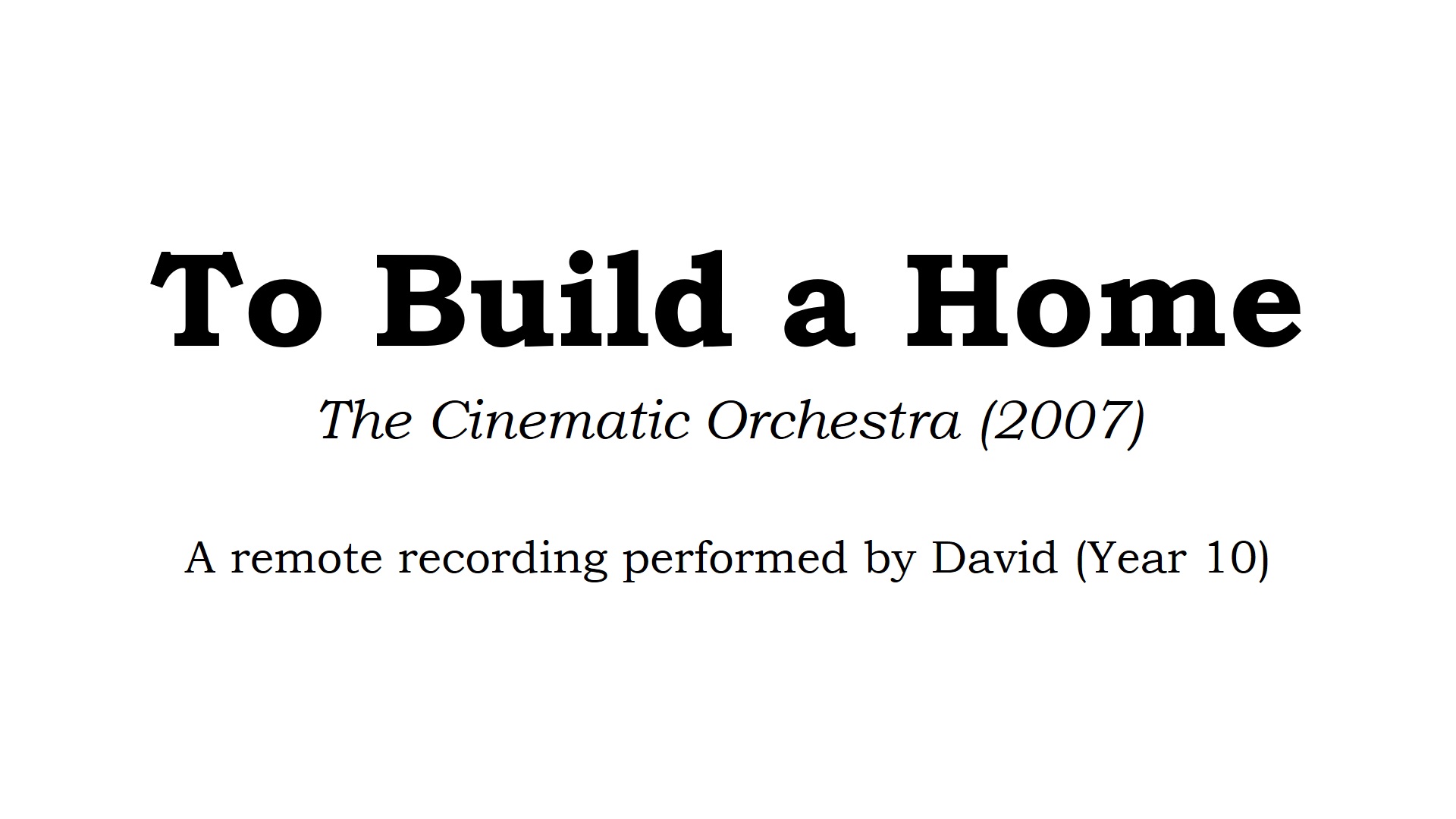 To Build a Home – The GSAL Journal