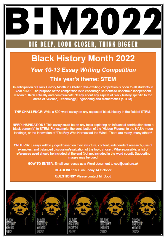 GSAL Black History Month Essay Competition 2022 – The GSAL Journal