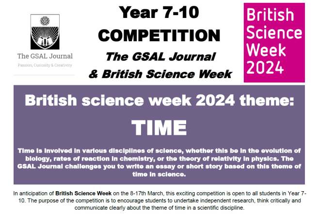 GSAL Science Week Competition 2024 – The GSAL Journal